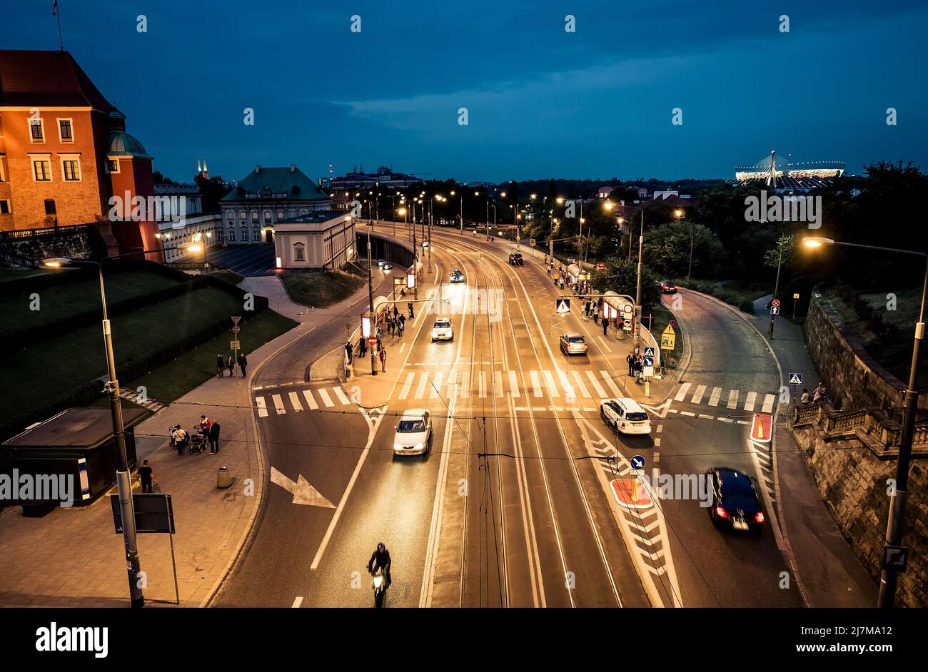 Aerial warsaw city cityscape bridge hi-res stock photography and images ...