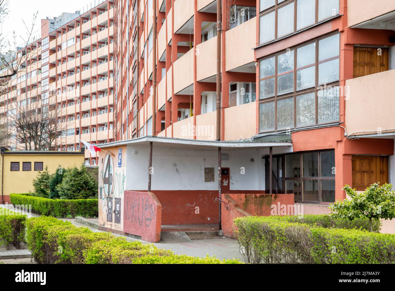 large communist built apartment block in gdansk poland Stock Photo - Alamy