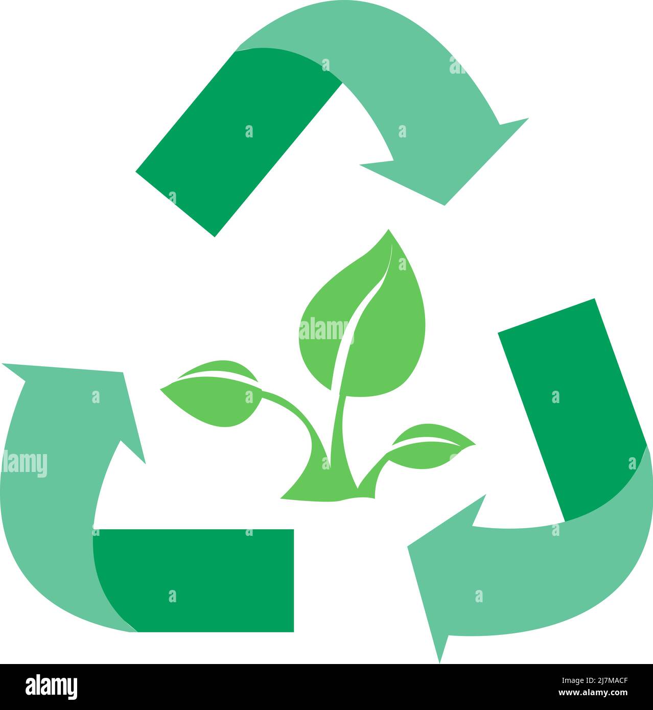 illustration of recycle sing around green plant, environment day ...