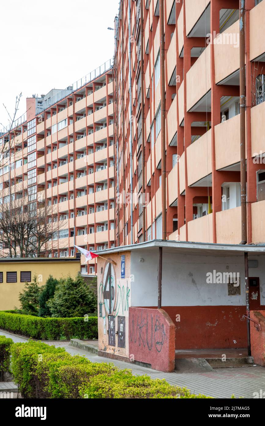 large communist built apartment block in gdansk poland Stock Photo - Alamy
