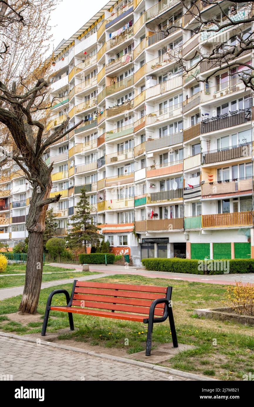 large communist built apartment block in gdansk poland Stock Photo - Alamy
