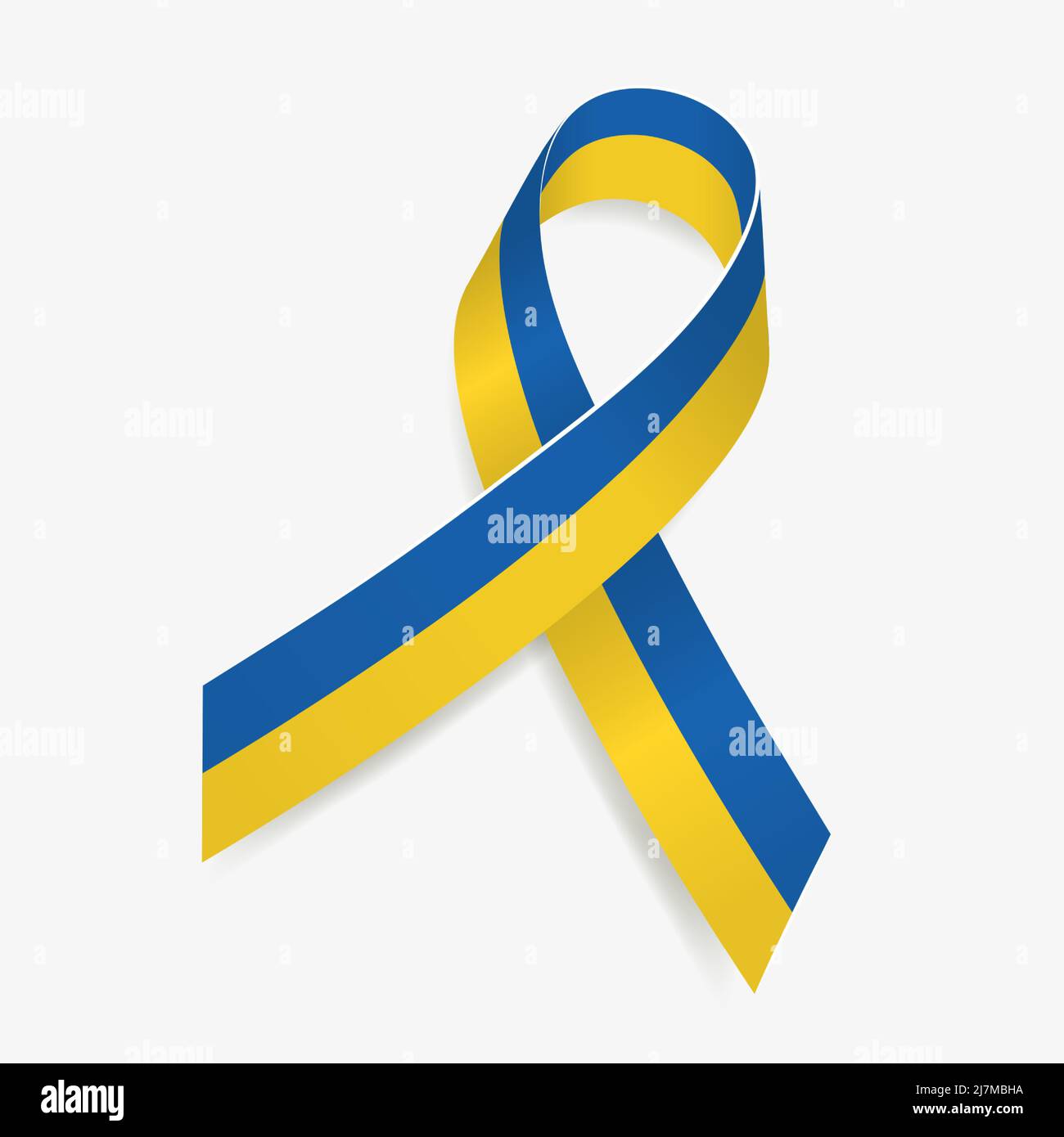 Support ribbon in the colors of the Ukrainian flag. Symbol of ...