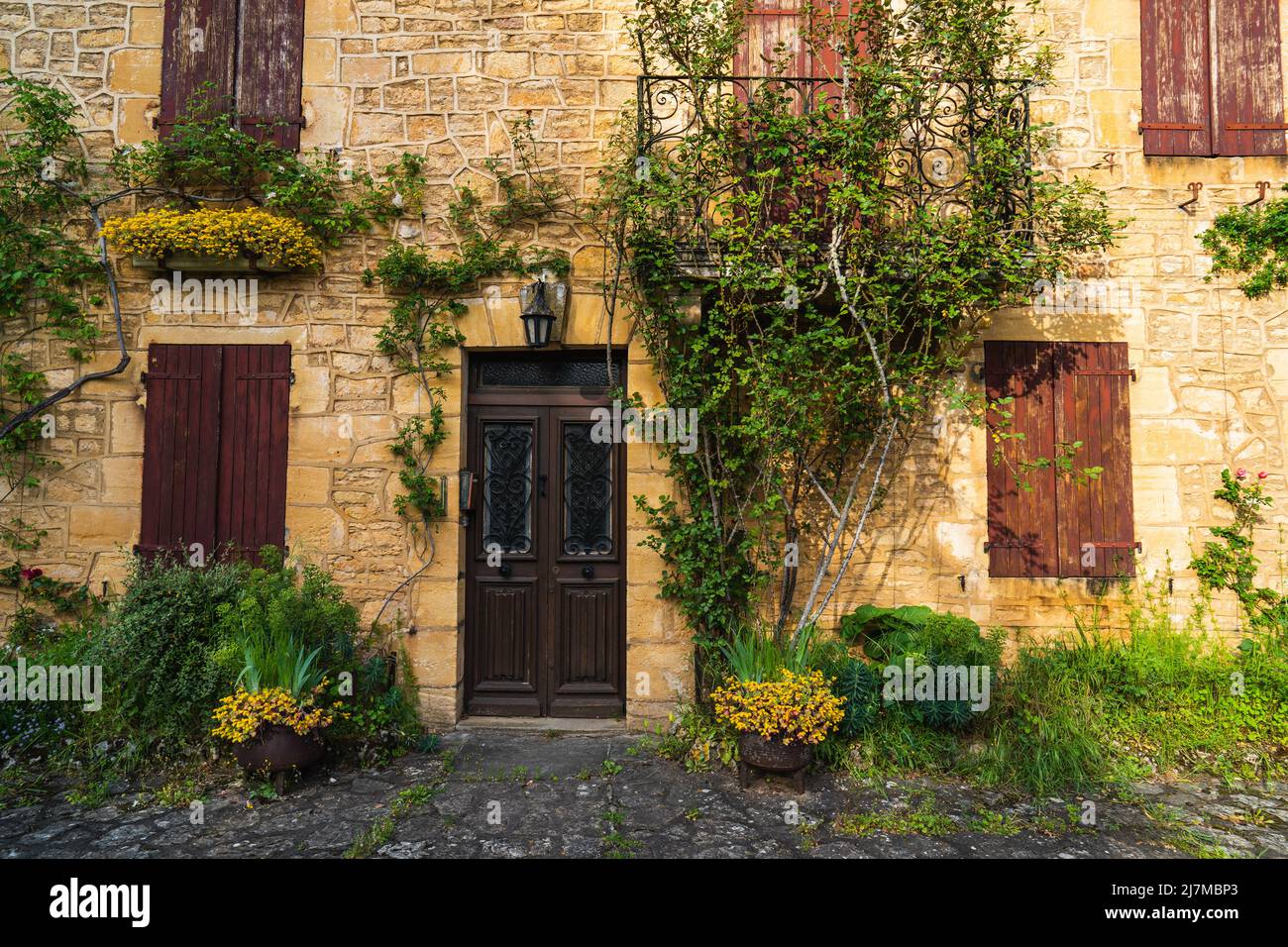 A typical medieval outdoor decorations in southwest France in Dordogne ...