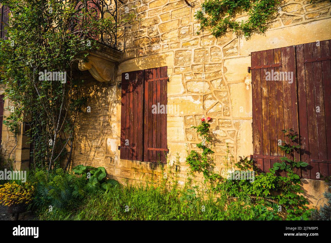 A typical medieval outdoor decorations in southwest France in Dordogne ...