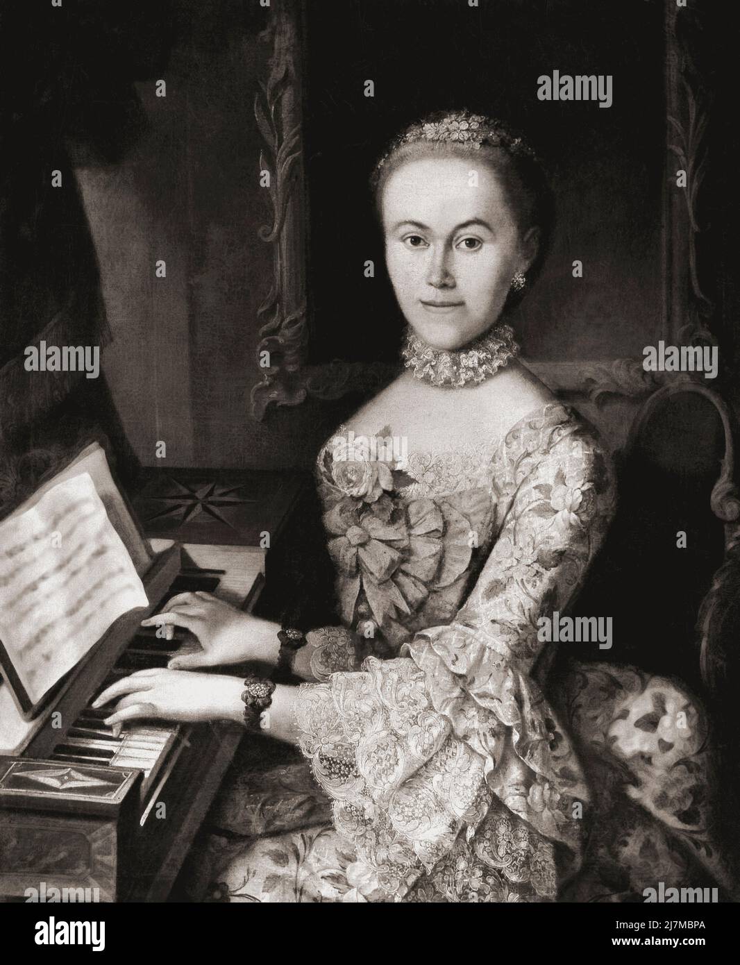 Maria Anna Mozart, 1751 - 1829. Elder sister of Wolfgang Mozart and a ...