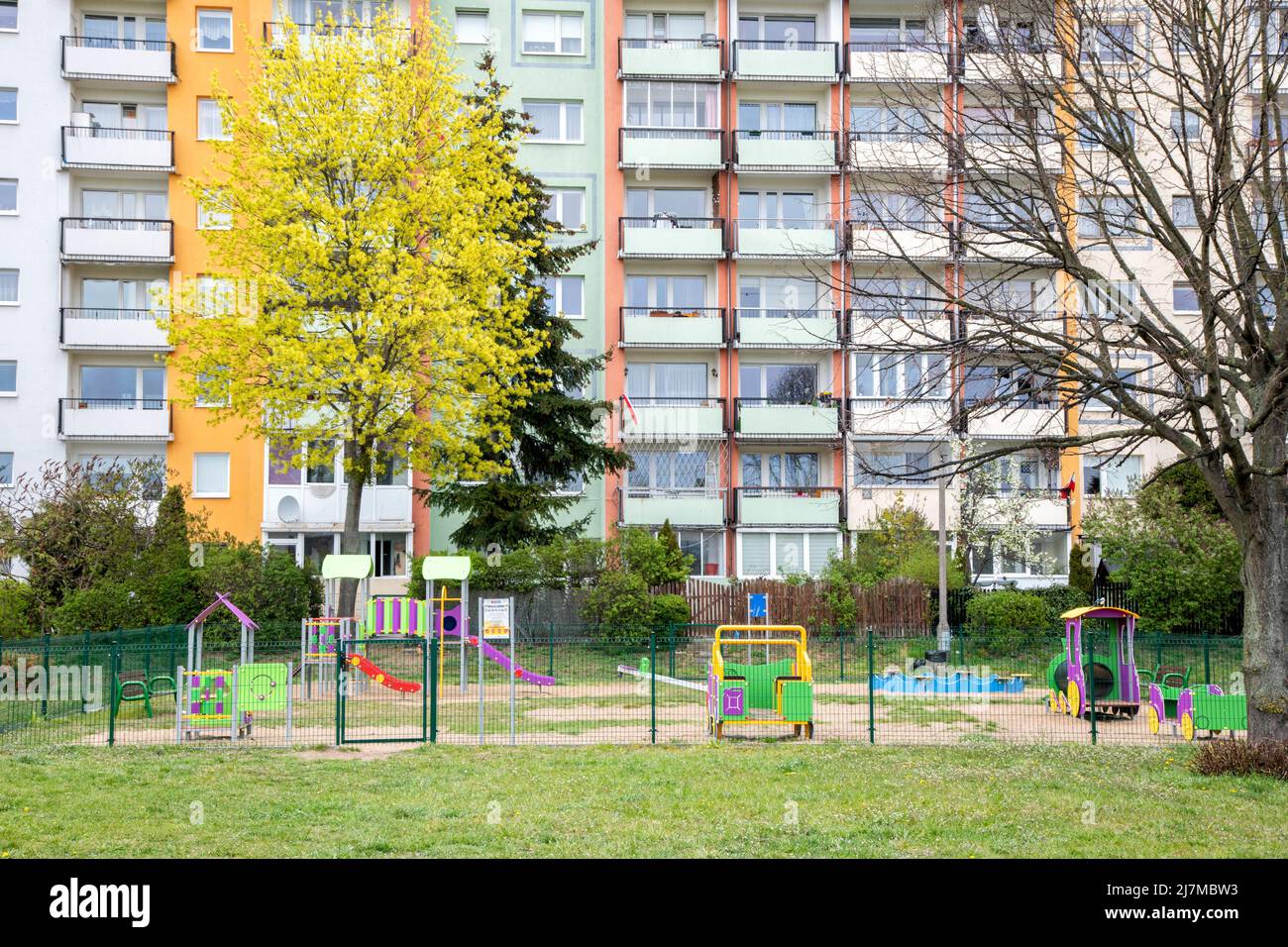 large communist built apartment block in gdansk poland Stock Photo - Alamy