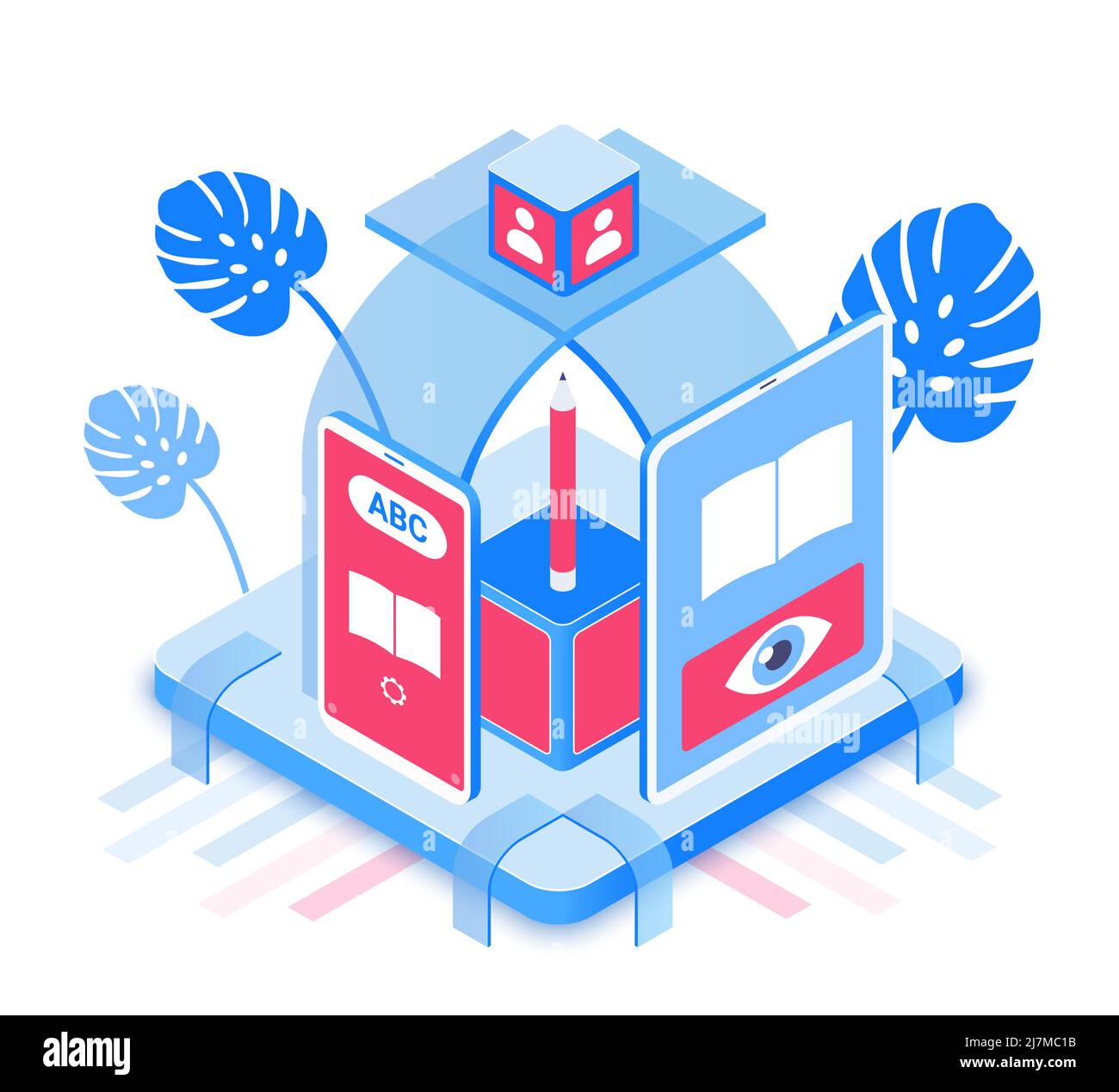 Digital online educational training program. Virtual software based ...