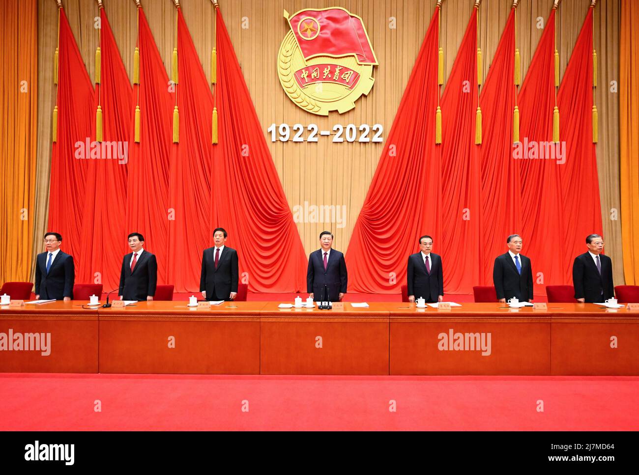 Beijing, China. 10th May, 2022. Xi Jinping, Li Keqiang, Li Zhanshu ...