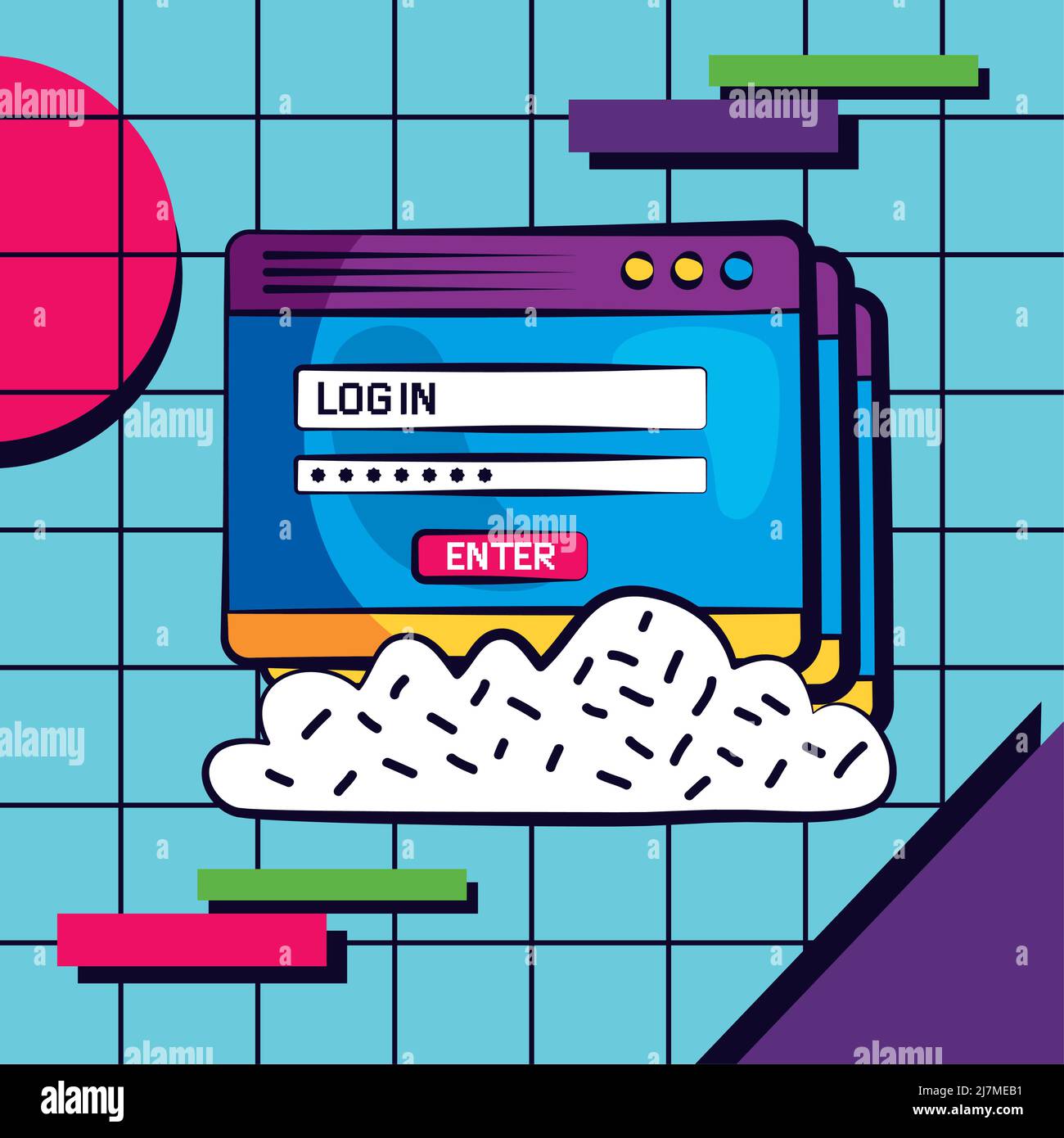 90s nostalgia access template poster Stock Vector Image & Art - Alamy