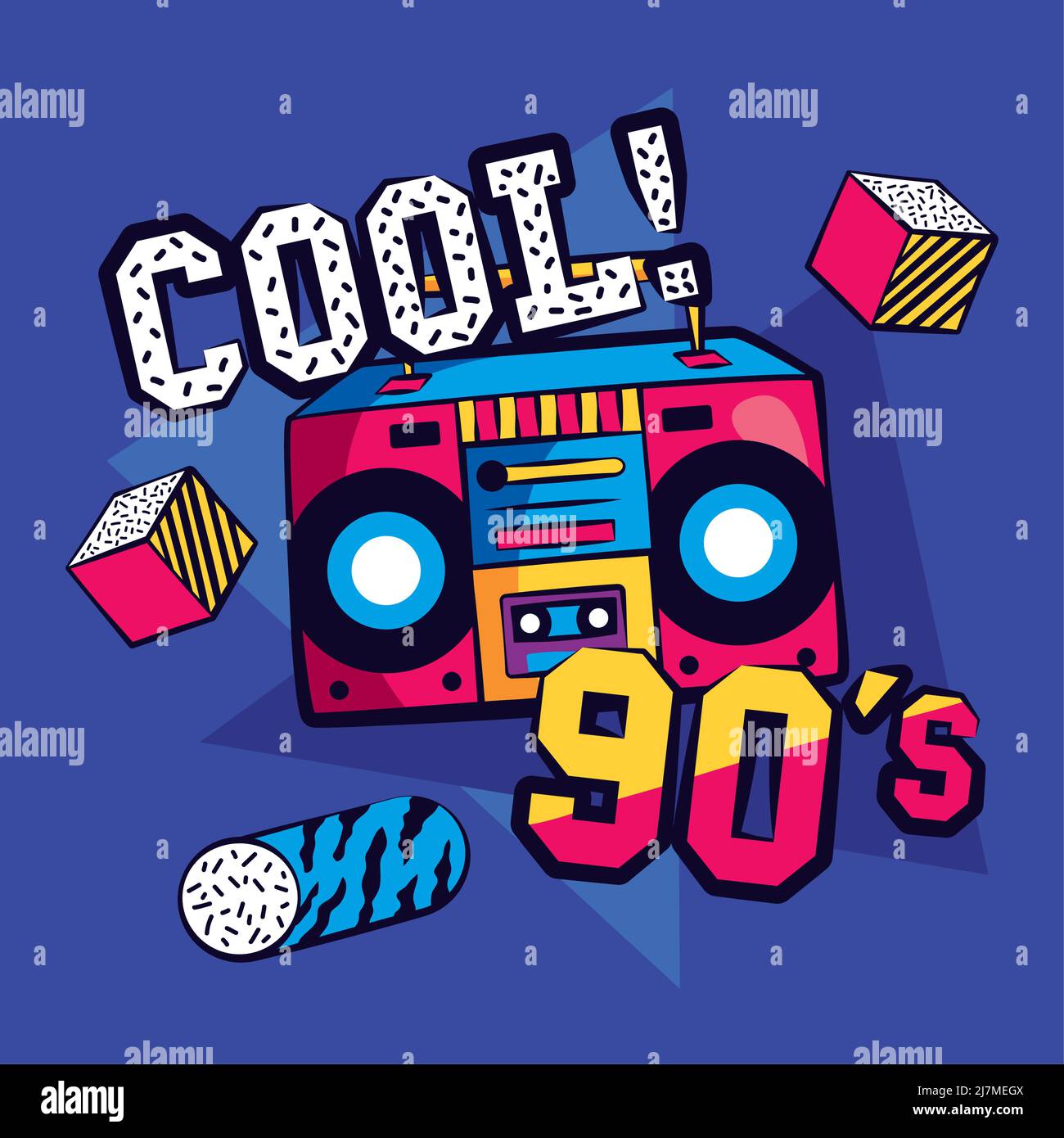 90s nostalgia boombox retro style Stock Vector Image & Art - Alamy