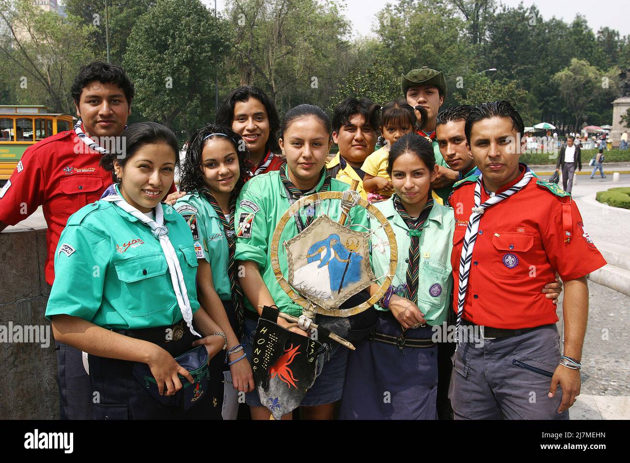 Mexico, boys and girl scouts in the centre of Mexico-City Stock Photo ...