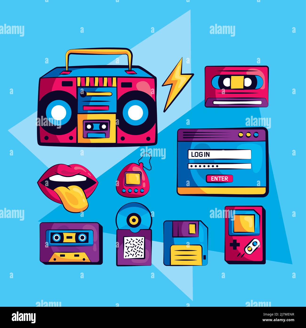 Nineties nostalgia template hi-res stock photography and images - Alamy