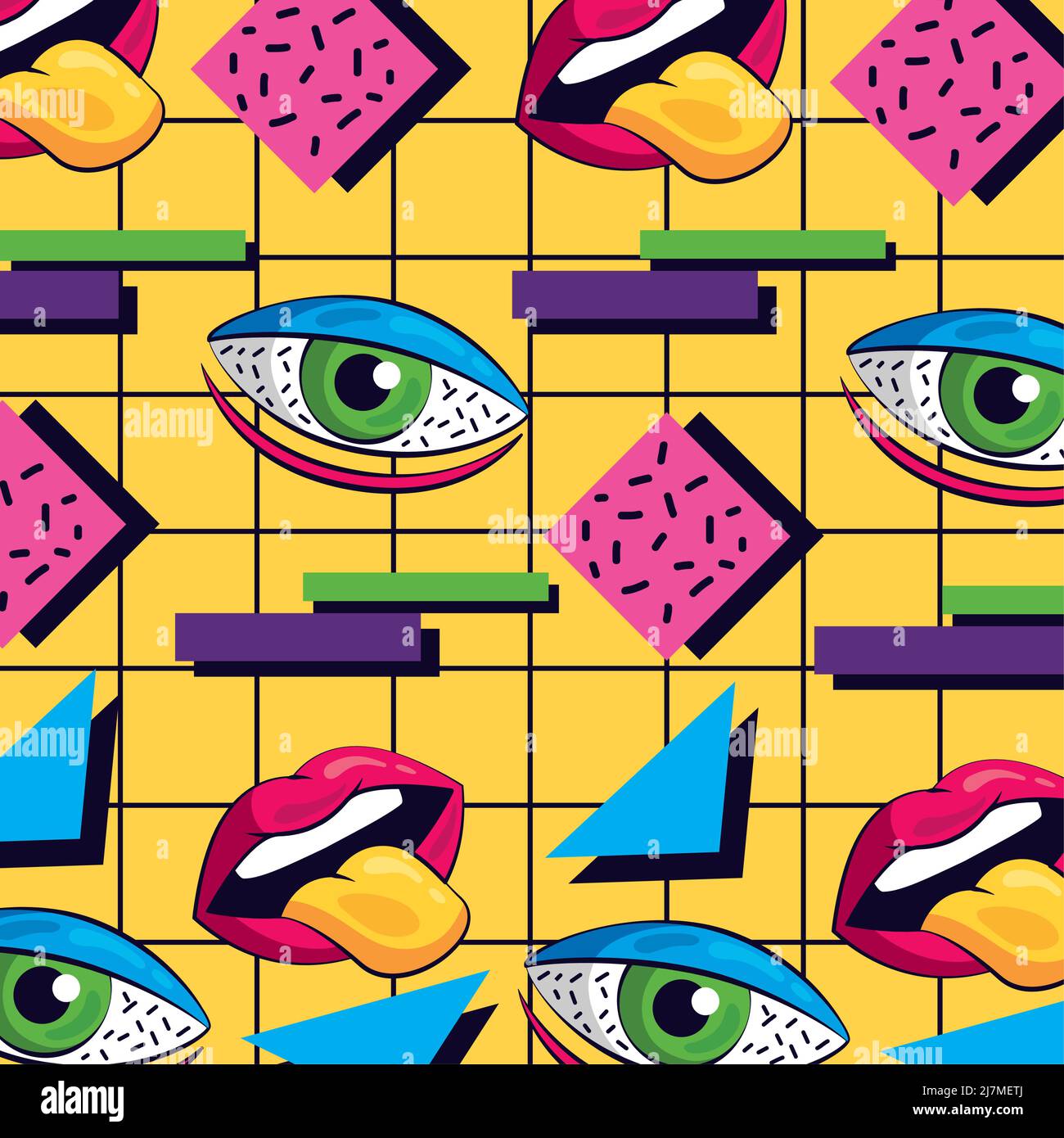 90s nostalgia memphis pattern background Stock Vector Image & Art - Alamy