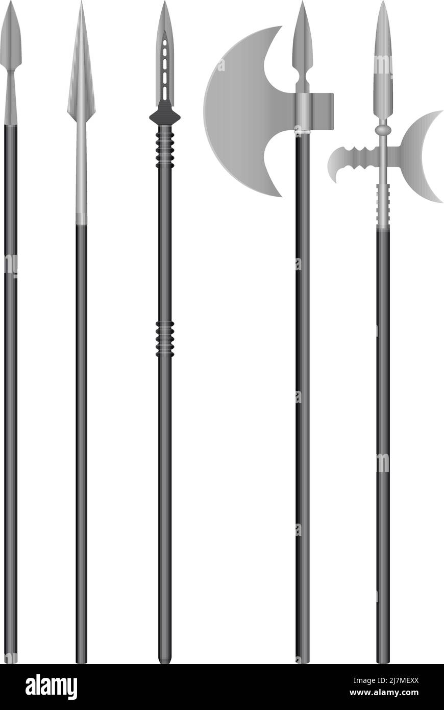 Medieval weapons on a white background. Vector illustration Stock ...