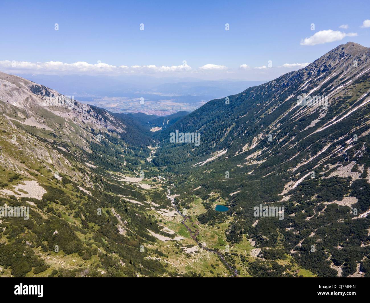Amazing Aerial view of Pirin Mountain near Muratov peak, Bulgaria Stock ...