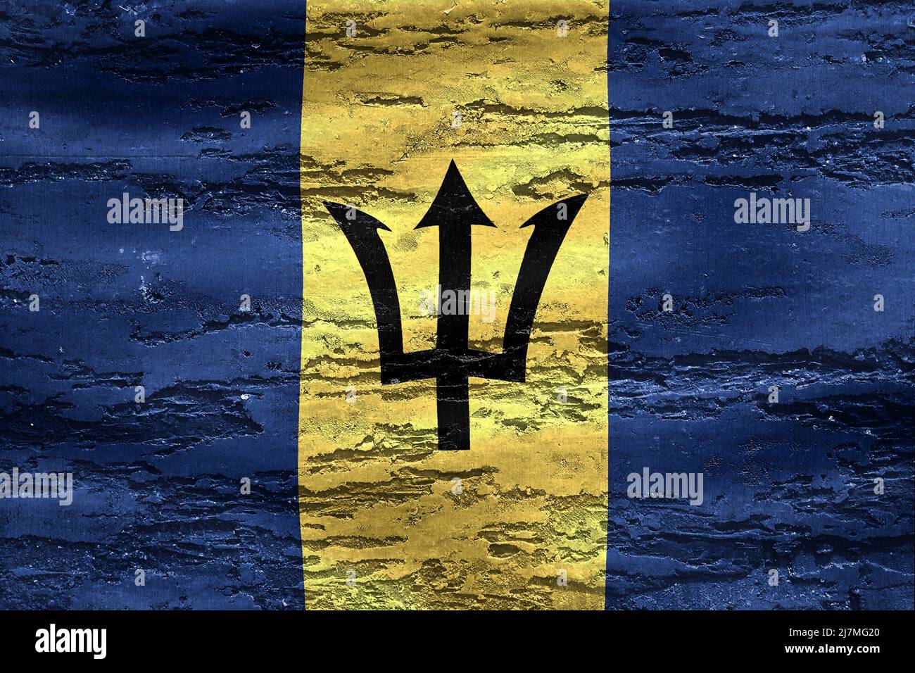 Barbados flag - realistic waving fabric flag Stock Photo - Alamy