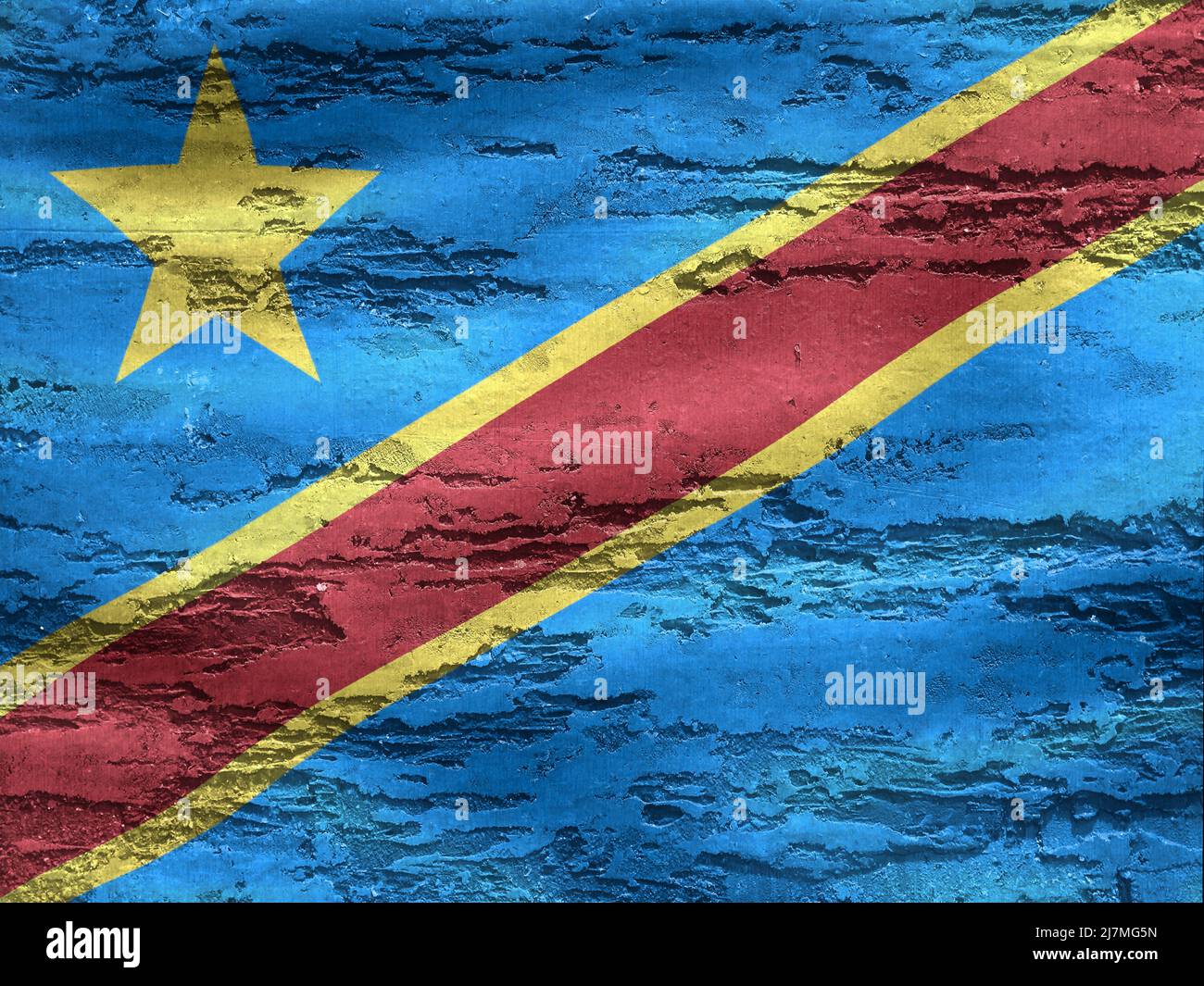 Democratic Republic of the Congo flag - realistic waving fabric flag ...