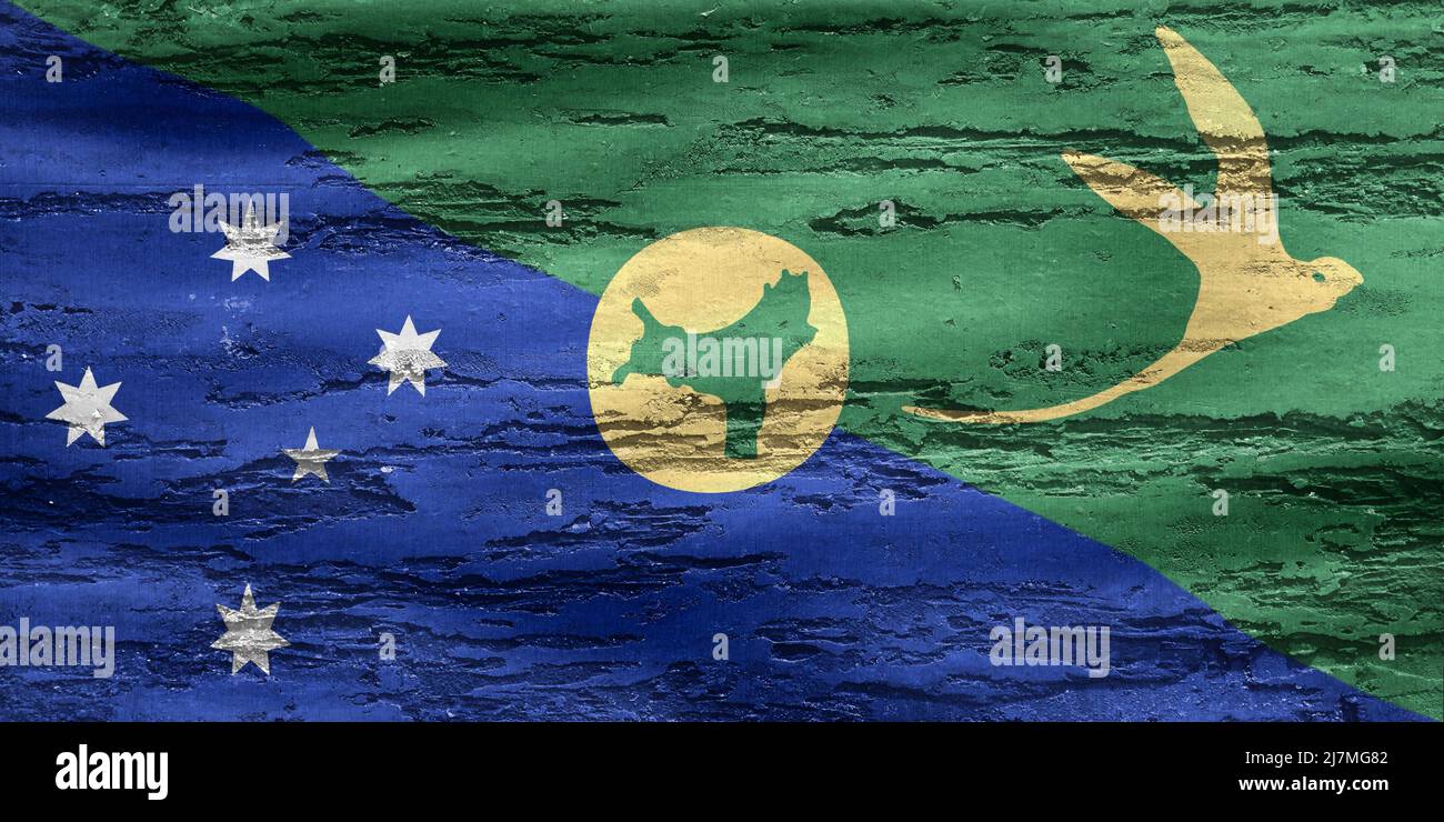 Christmas Island flag - realistic waving fabric flag Stock Photo - Alamy