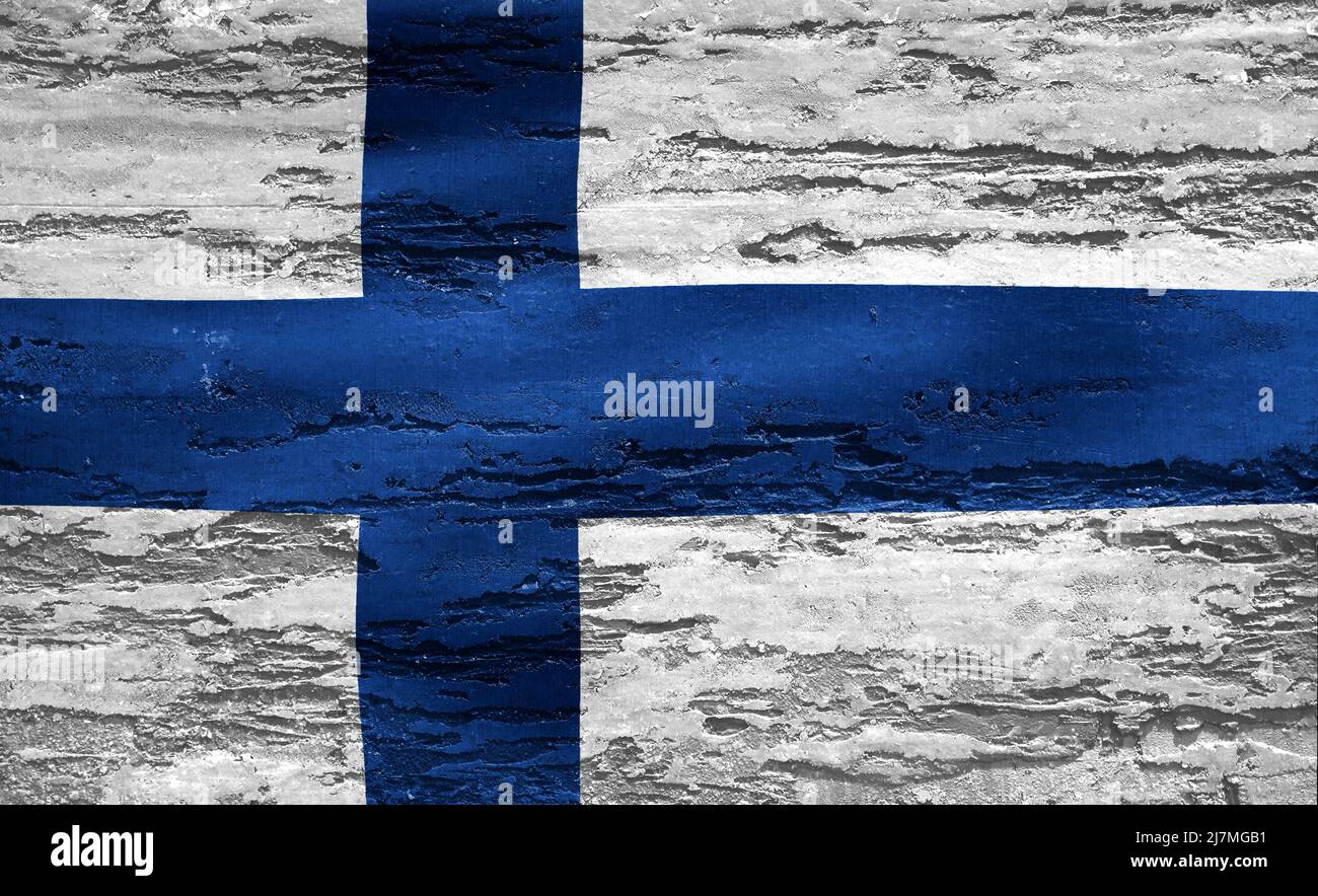 Finland flag - realistic waving fabric flag Stock Photo - Alamy