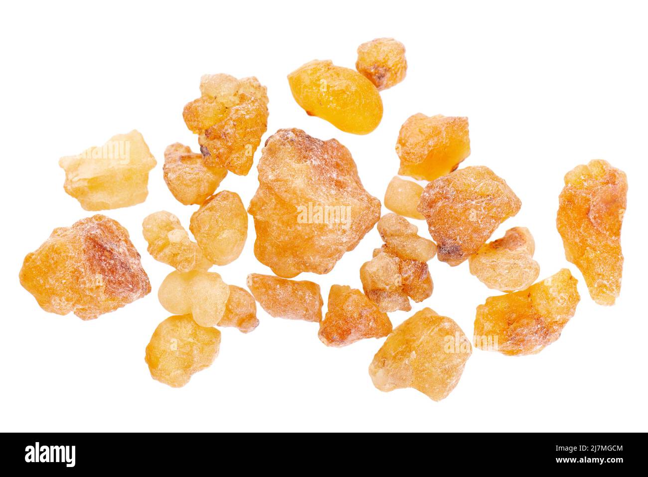 Frankincense resin isolated on white background. Pile of natural ...