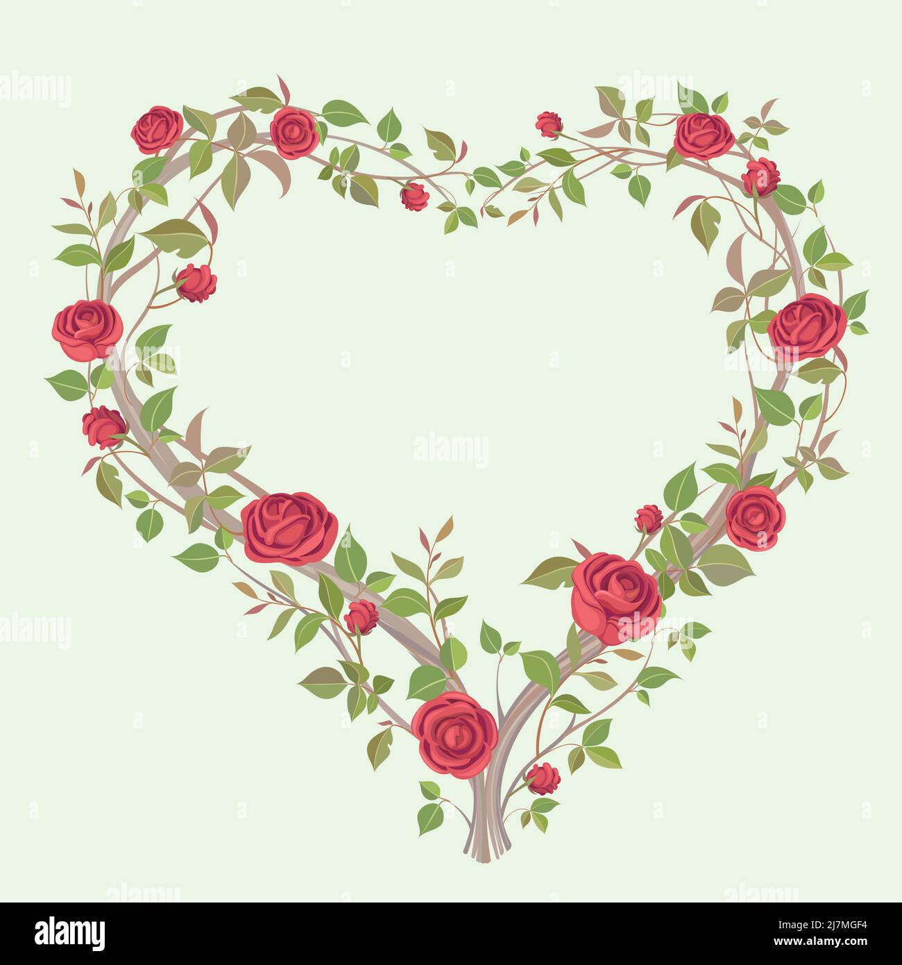 Lovely wreath of beautiful red roses Stock Vector Image & Art - Alamy
