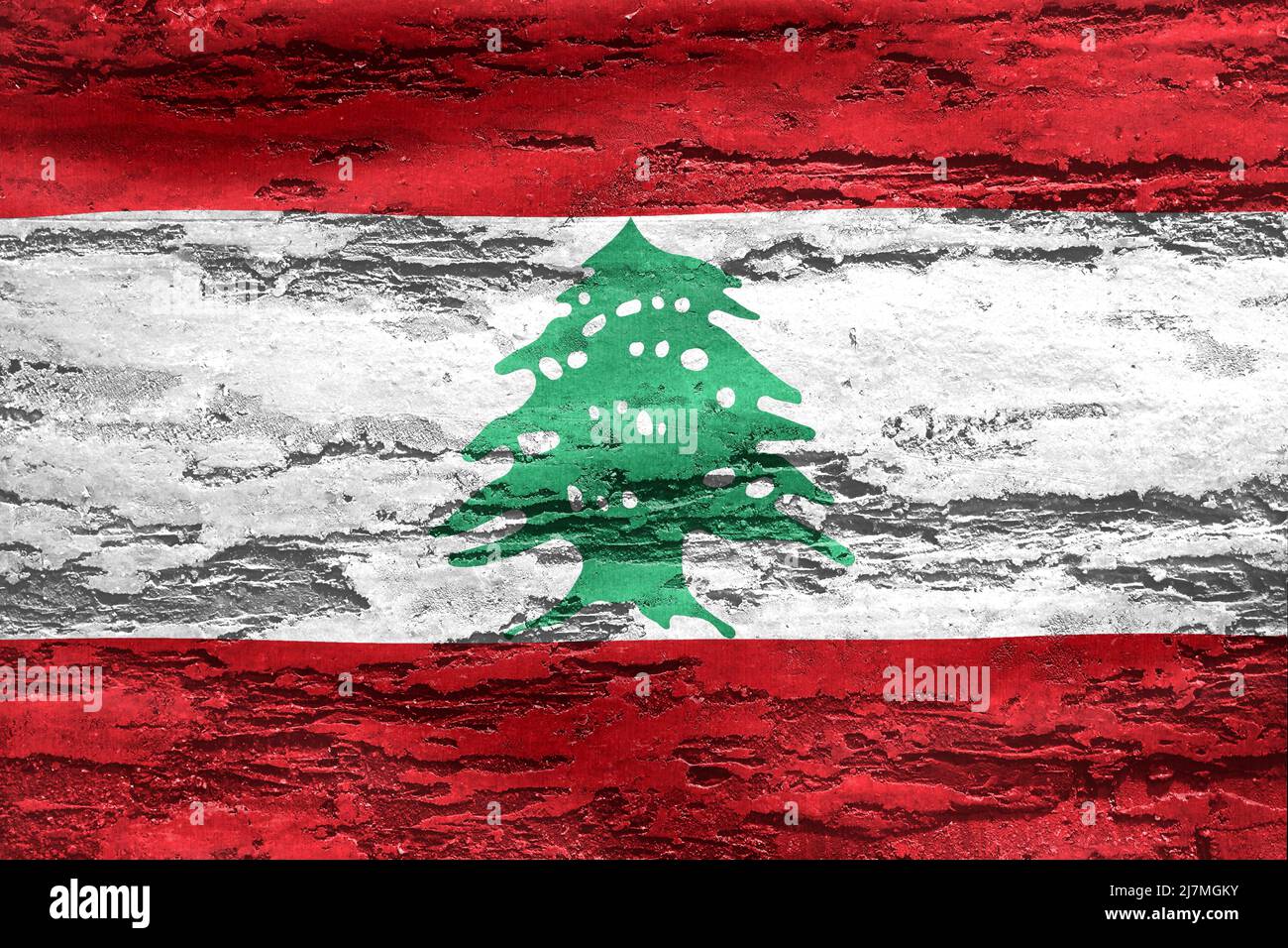 Lebanon flag - realistic waving fabric flag Stock Photo - Alamy