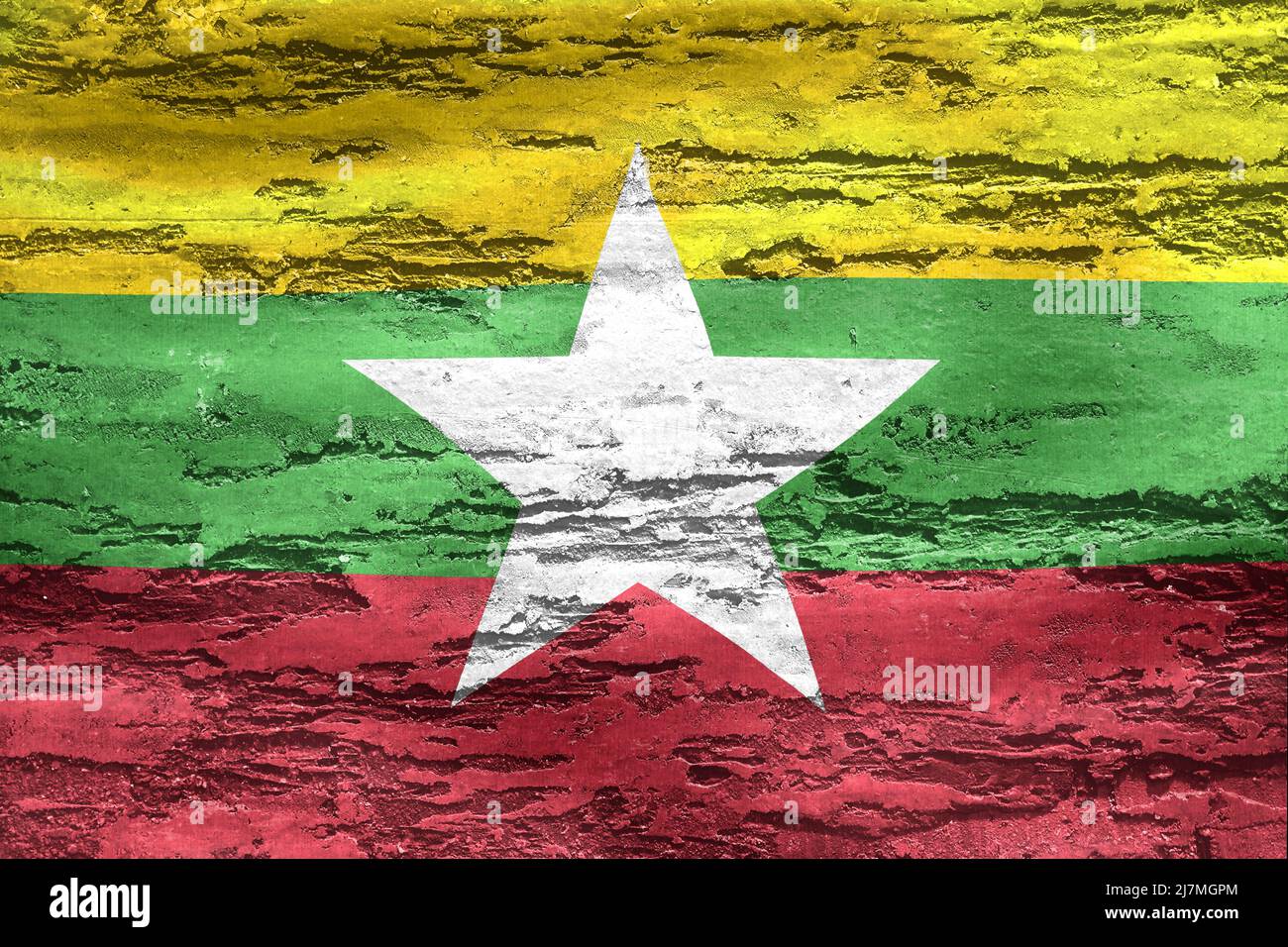 Myanmar flag - realistic waving fabric flag Stock Photo - Alamy