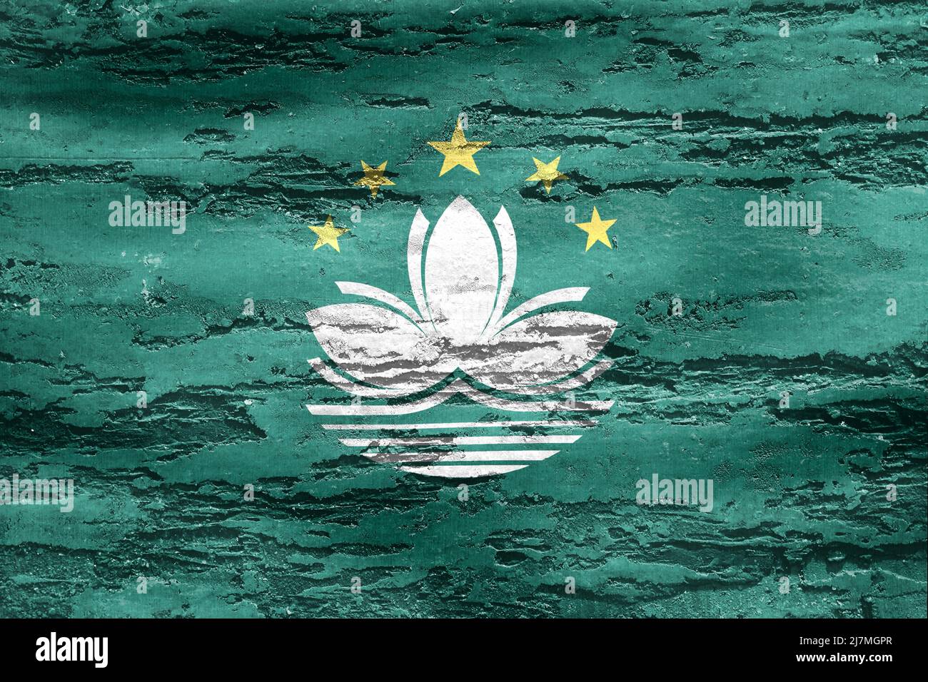 Macao flag - realistic waving fabric flag Stock Photo - Alamy