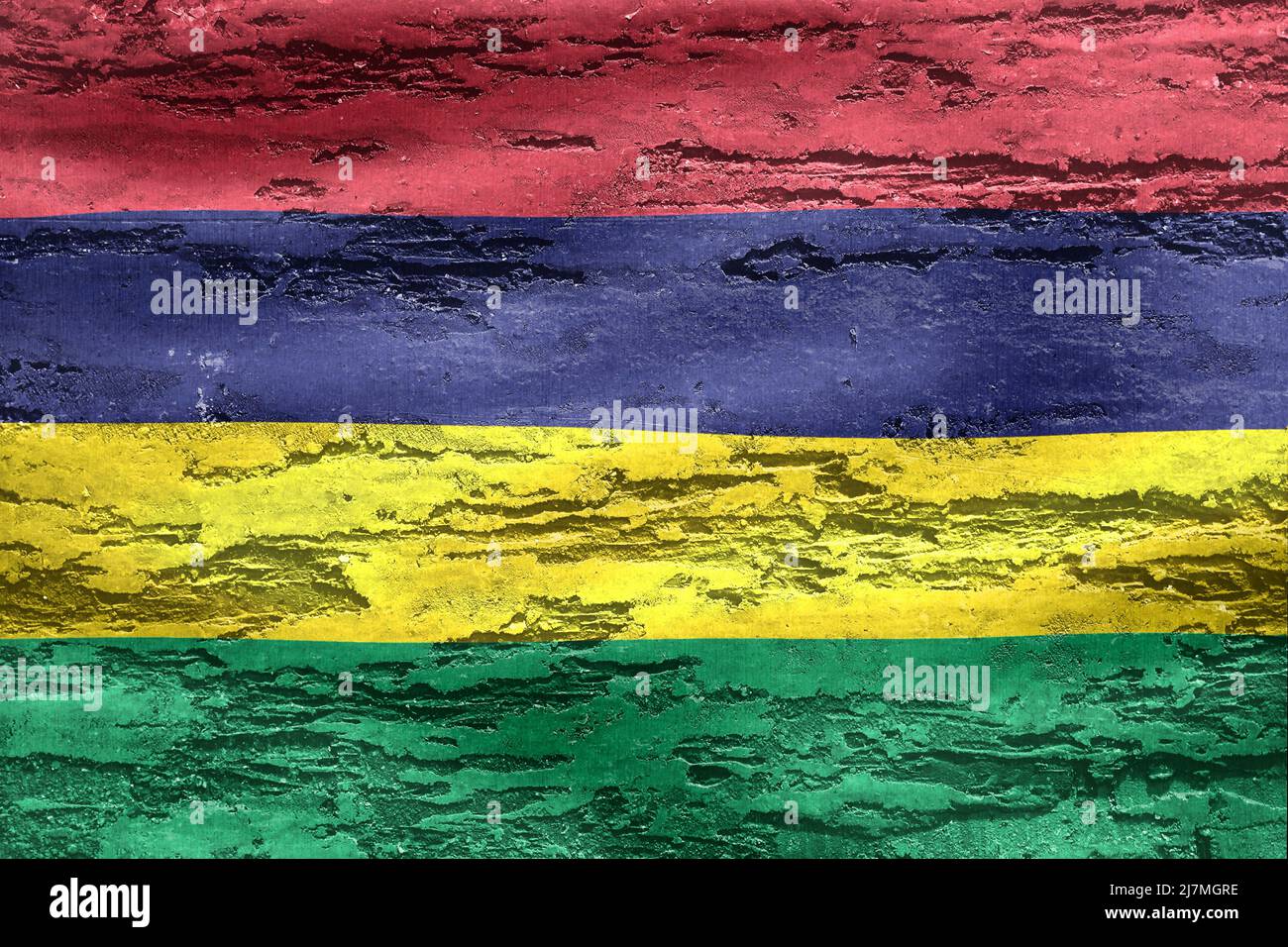 Mauritius flag - realistic waving fabric flag Stock Photo - Alamy