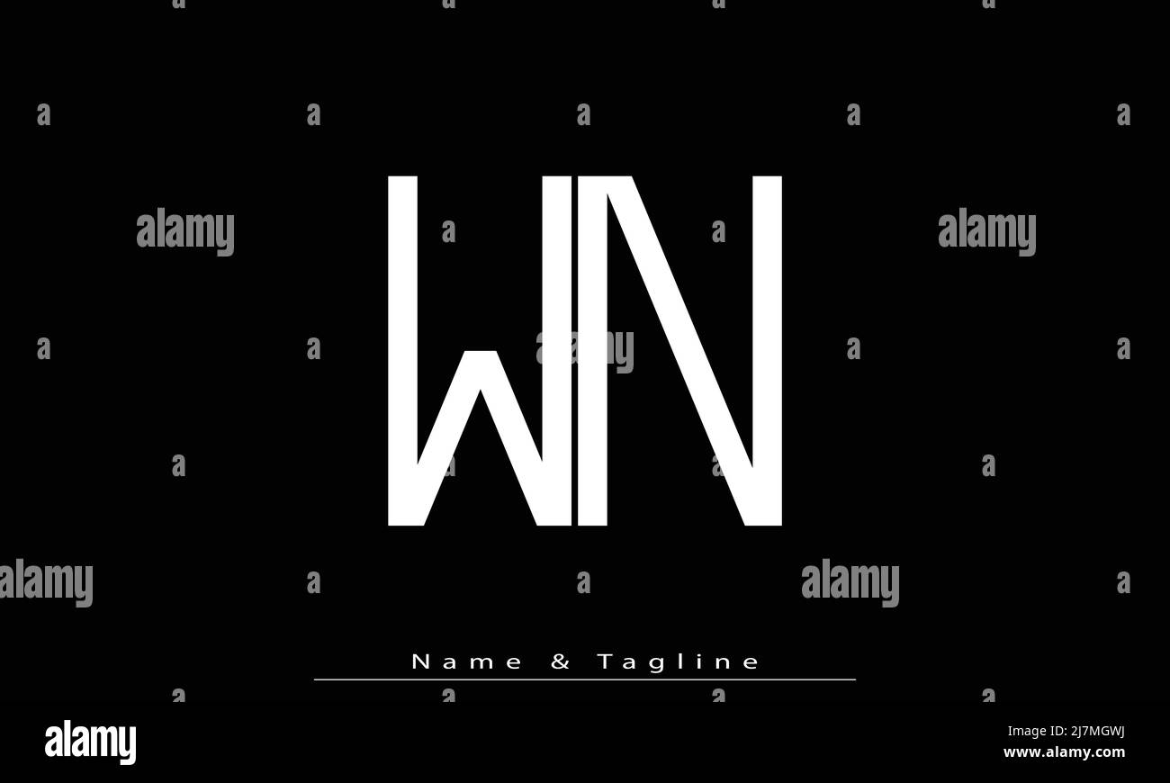 Alphabet letters Initials Monogram logo WN , NW Stock Vector Image ...