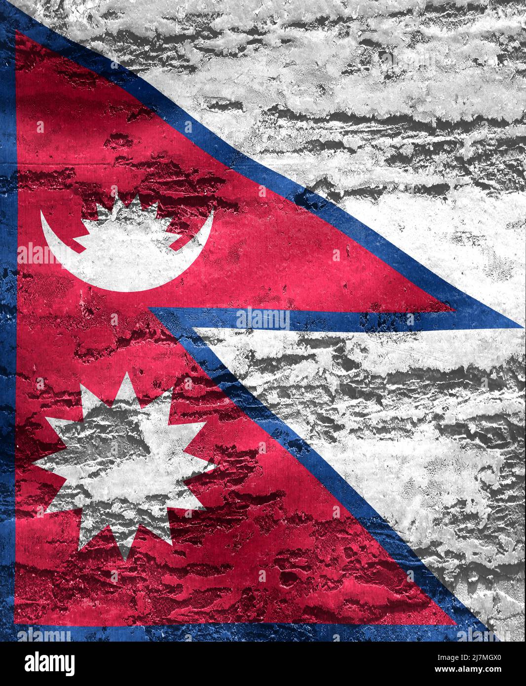 Nepal flag - realistic waving fabric flag Stock Photo - Alamy