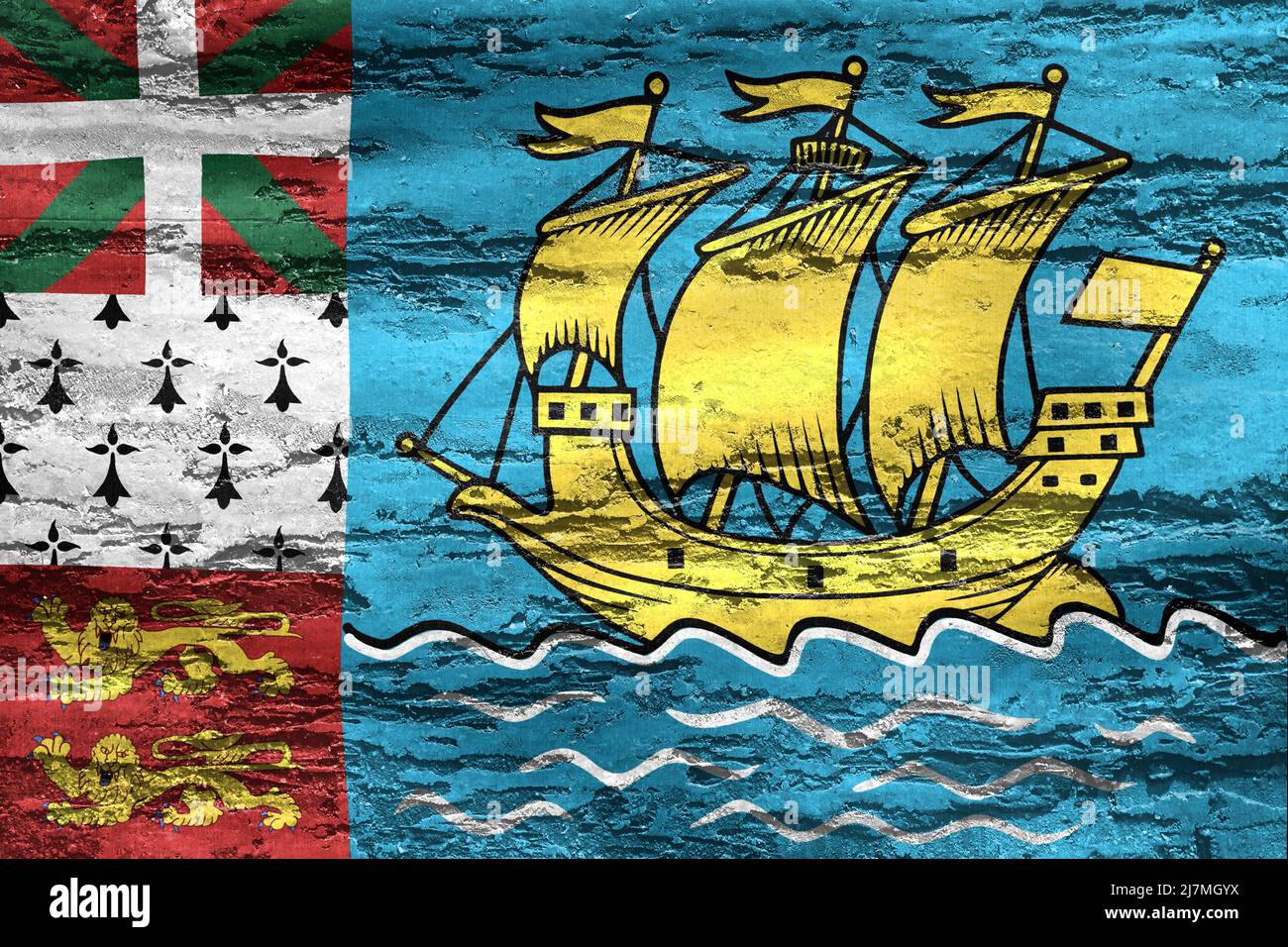 Realistic flag saint pierre hi-res stock photography and images - Alamy