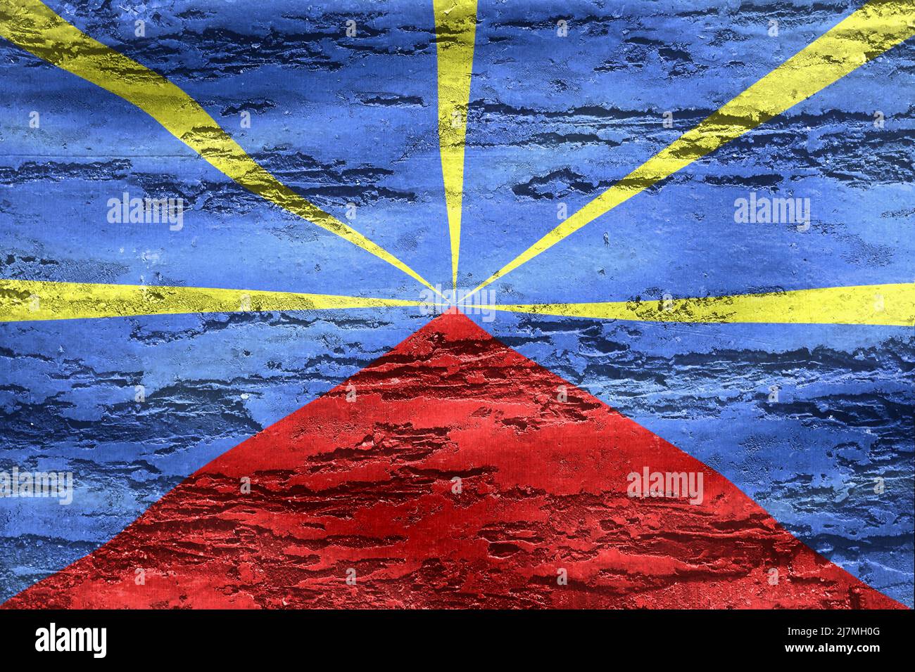 Reunion flag - realistic waving fabric flag Stock Photo - Alamy