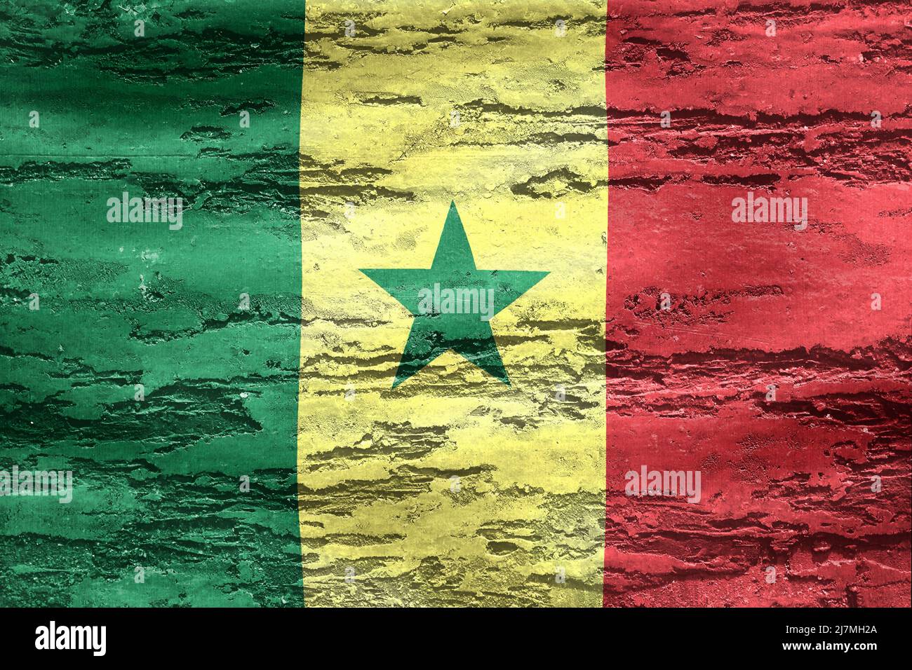 3D-Illustration of a Senegal flag - realistic waving fabric flag Stock ...