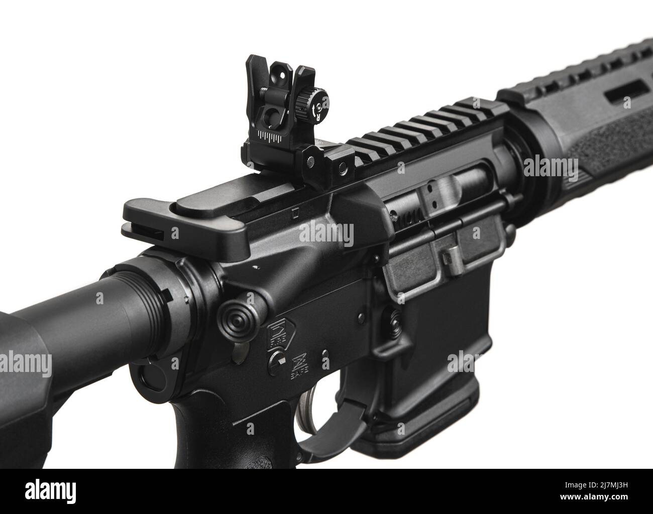 Modern automatic rifle isolated on white background. Weapons for police ...