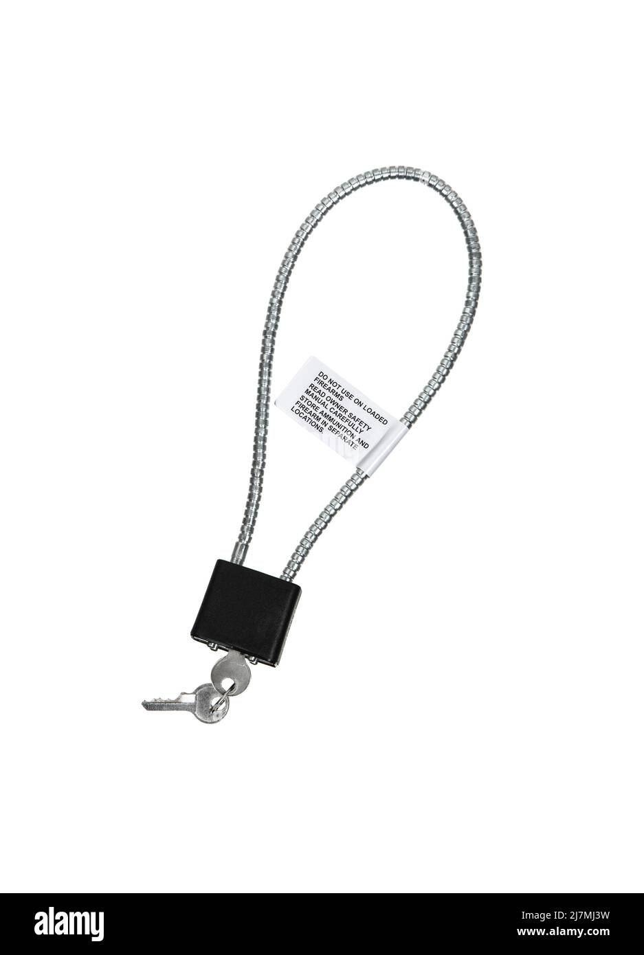 Locks and keys used to safely secure a firearm from being used. Weapon ...