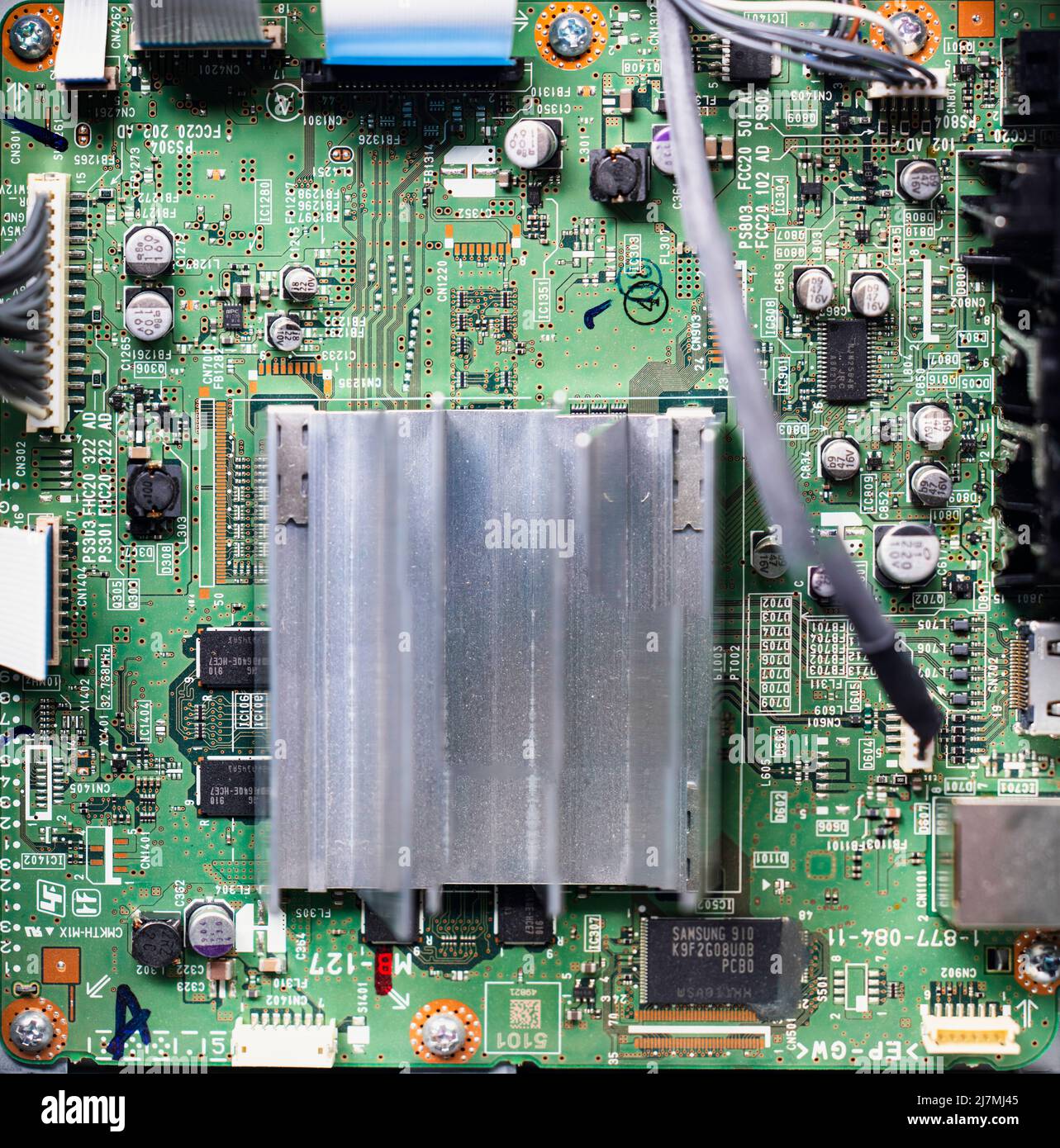 A closeup on part of a DVD player circuit board Stock Photo - Alamy