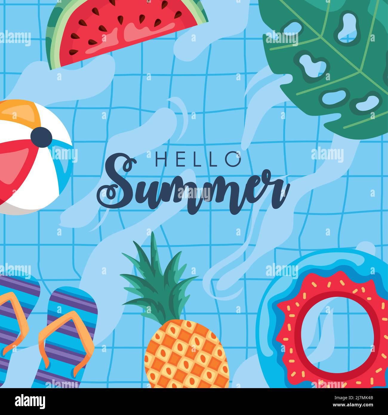 hello summer in pool poster Stock Vector Image & Art - Alamy