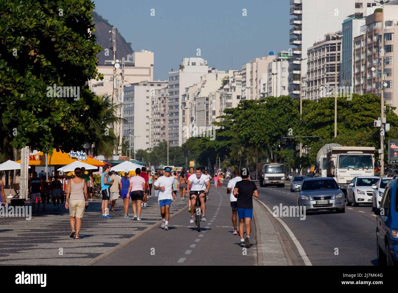 Brazil, Rio de Janeiro, Copacabana Sports activities on and along the ...