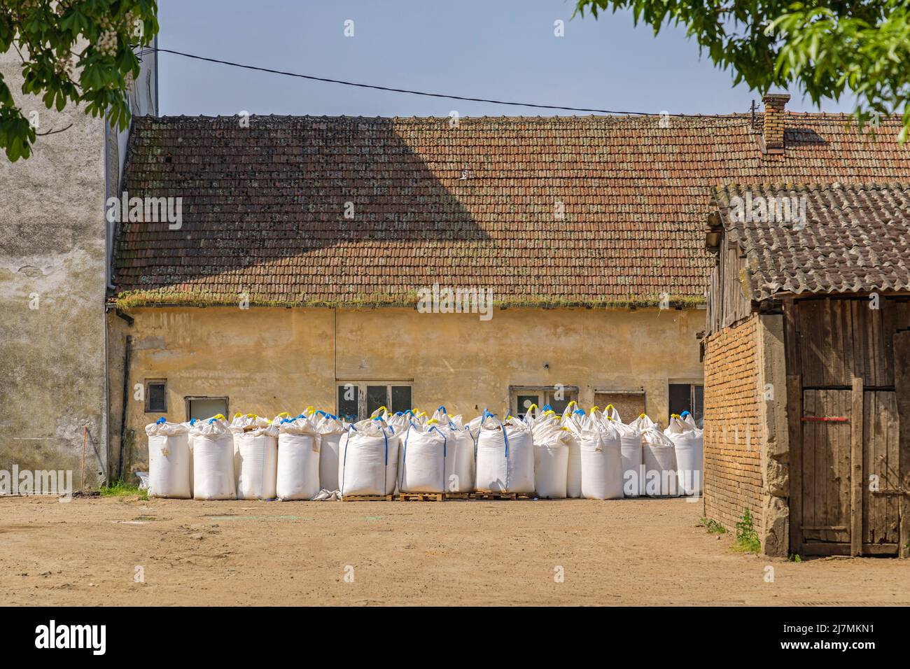 Granulated Material in Heavy Duty Plastic Bulk Bags Farm Stock Photo ...