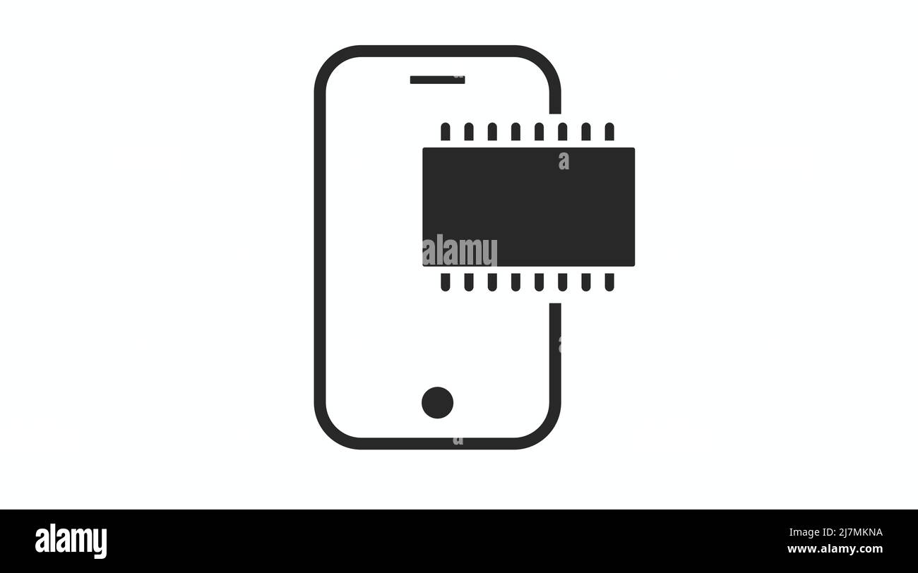 ARM Smartphone Icon. Vector isolated editable flat black and white ...