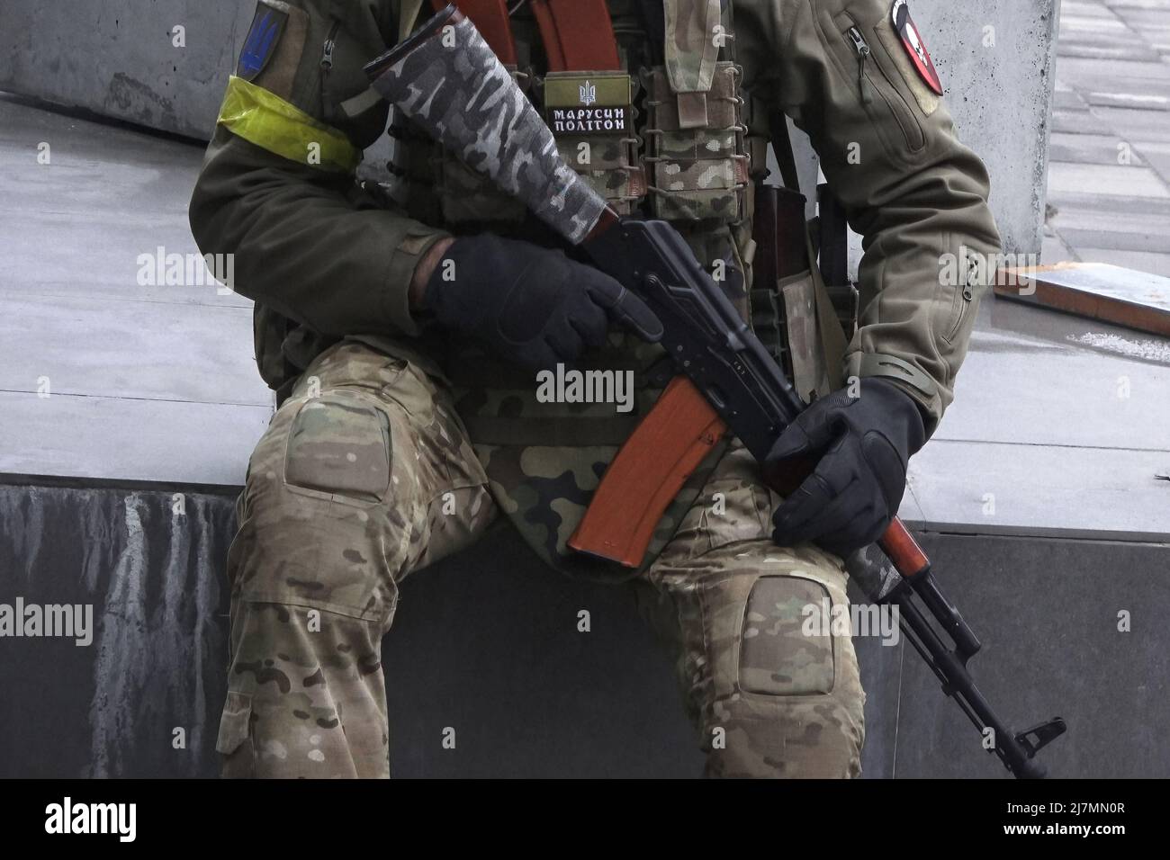 KYIV, UKRAINE 01 March. A member of the battalion of the Territorial ...