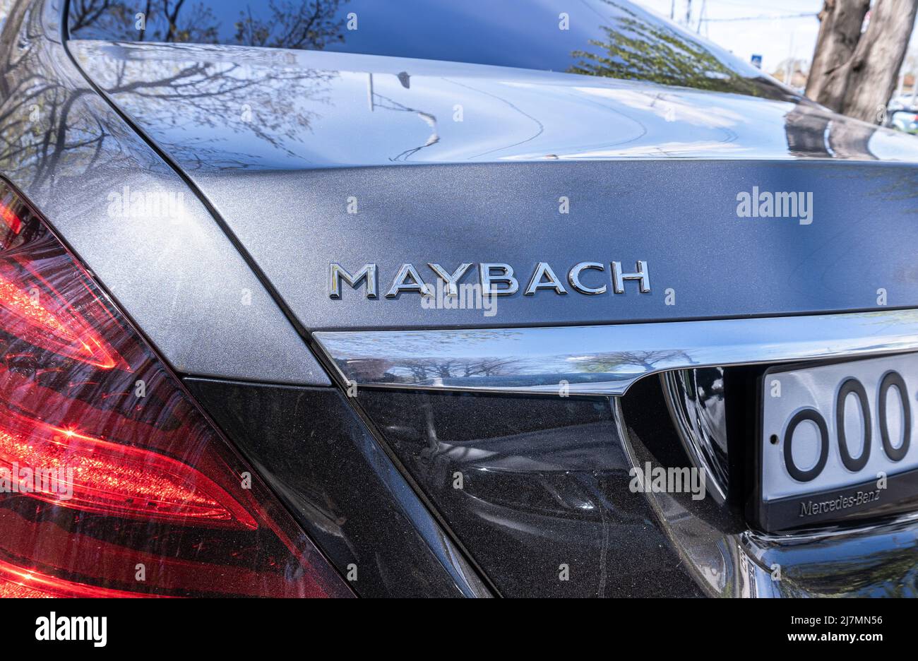 Samara, Russia - May 2, 2022: Rear view of Mercedes-Benz Maybach ...