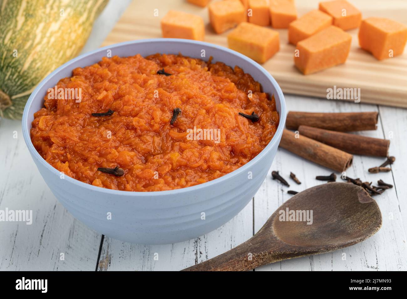 Traditional brazilian pumpkin sweet dessert with cloves and cinnamon ...