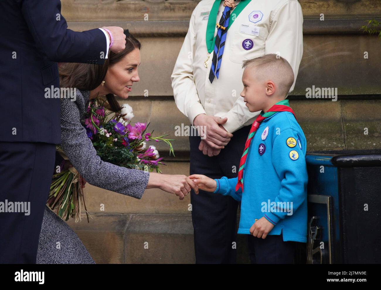 The Duke and Duchess of Cambridge speak to Archie McWilliams, aged 7 ...