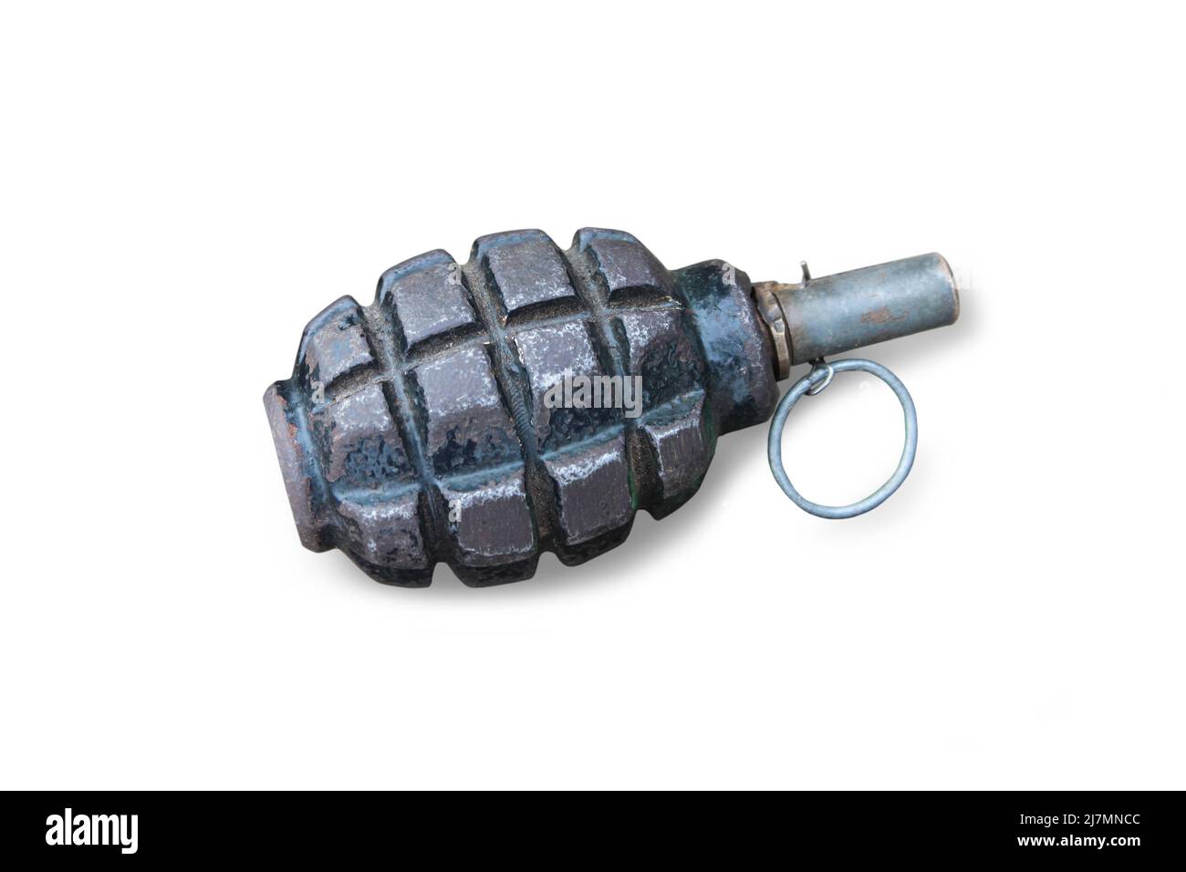 Old soviet hand grenade from the second world war isolated on white ...