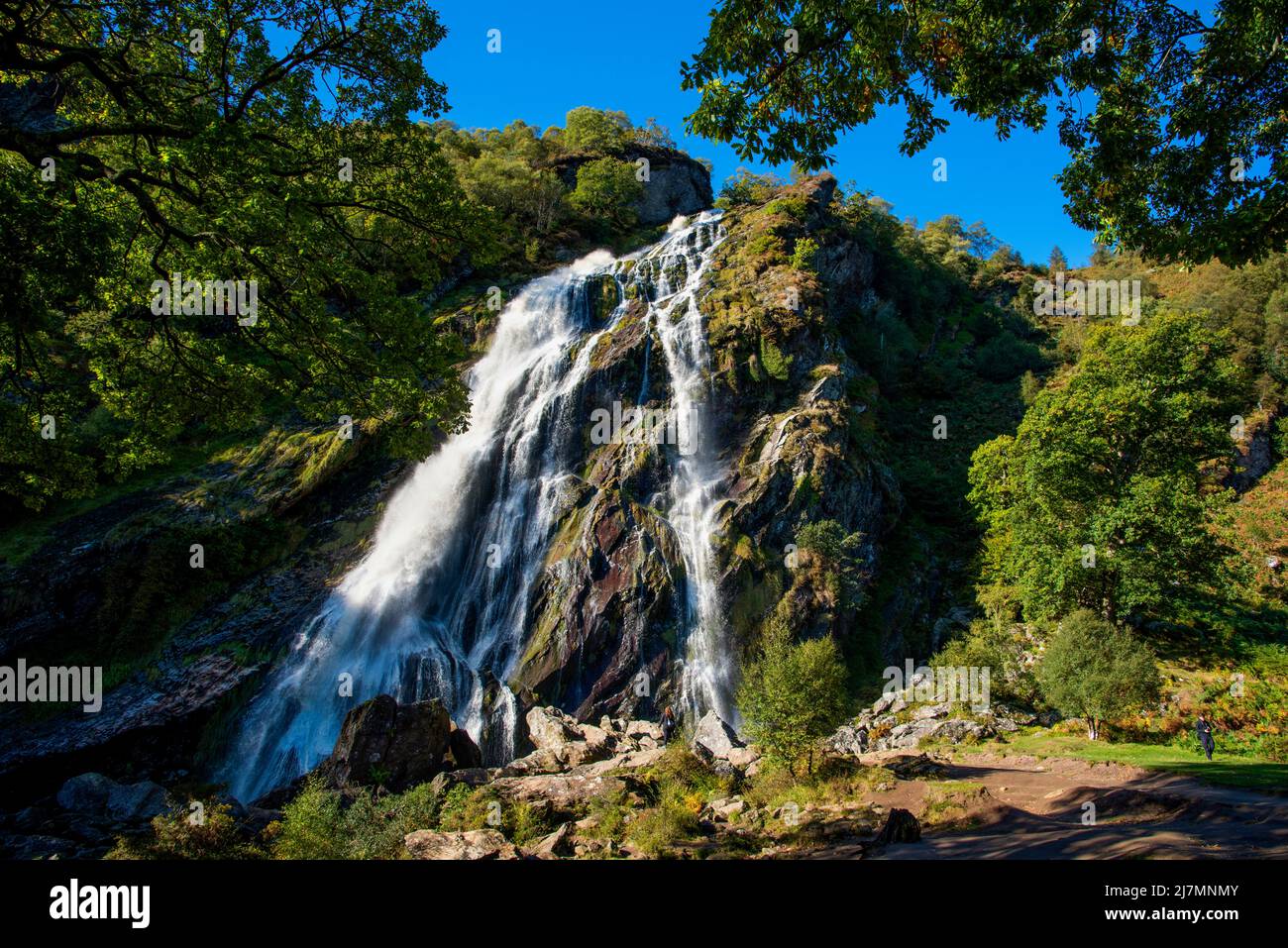 The highest waterfall in Ireland, Powerscourt, Wicklow mountains ...