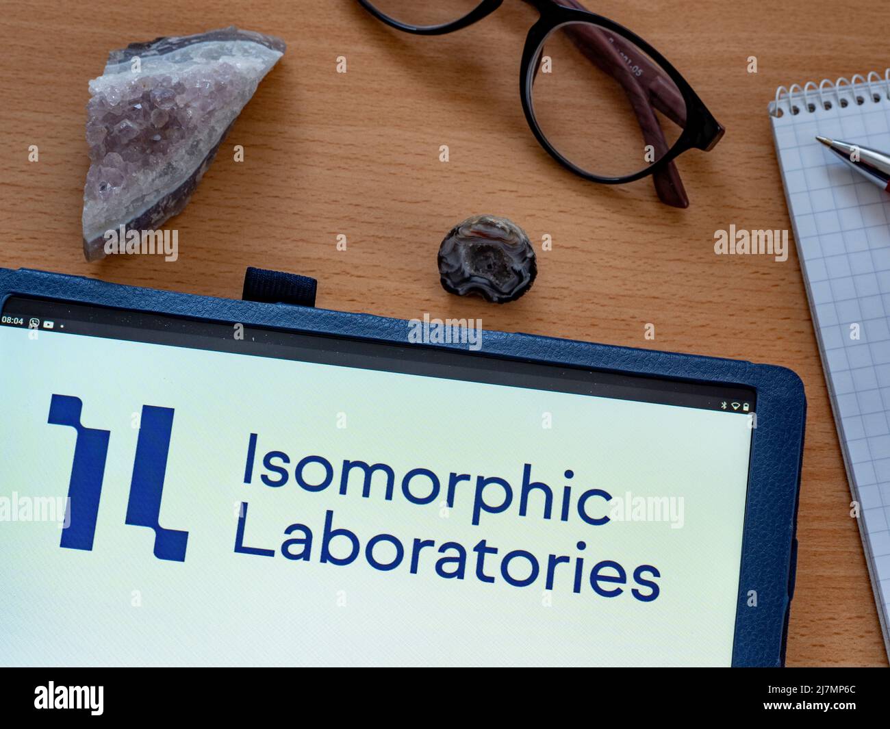 In this photo illustration Isomorphic Labs, a subsidiary of Alphabet ...