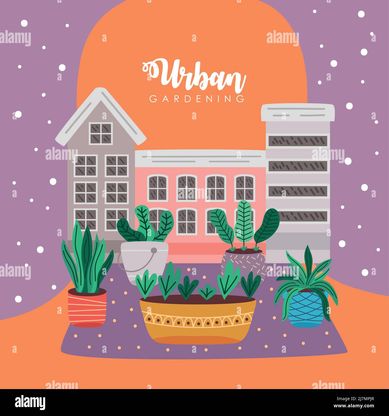 plants and building urban gardening Stock Vector Image & Art - Alamy