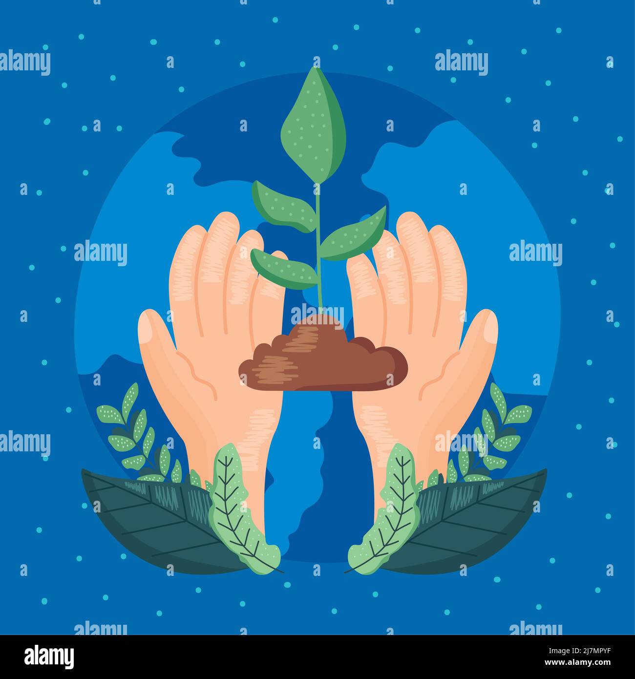ecology hands lifting plant poster Stock Vector Image & Art - Alamy